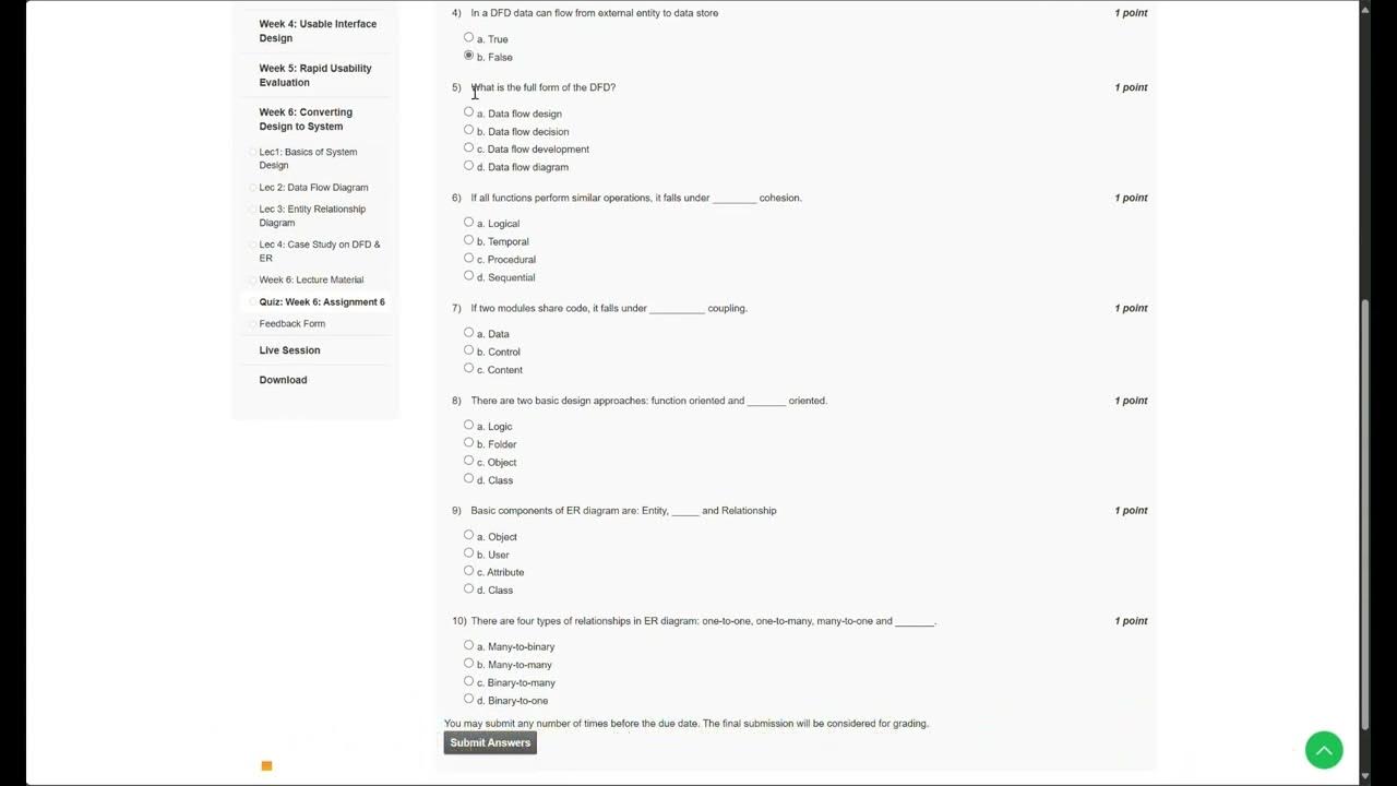 NPTEL Design & Implementation of Human-Computer Interfaces Week 6 Assignment August 2024 ...