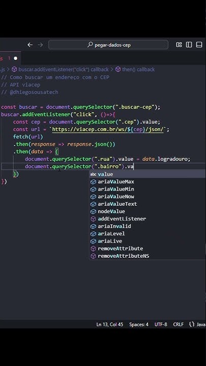 Buscar CEP com Javascript #javascript #coding #dicasdev #cursodejavascript - YouTube