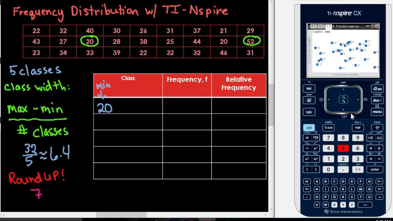 Frequency Distribution With The TI Nspire YouTube Frequency Distribution With The TI Nspire YouTube
