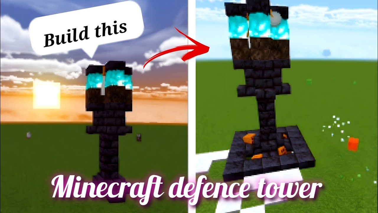 I made a defence tower to defend my village || minecraft builds || # ...