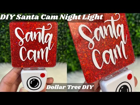 DIY Santa Cam Night Light | Dollar Tree DIY | Teck Wrap Vinyl Decal ...