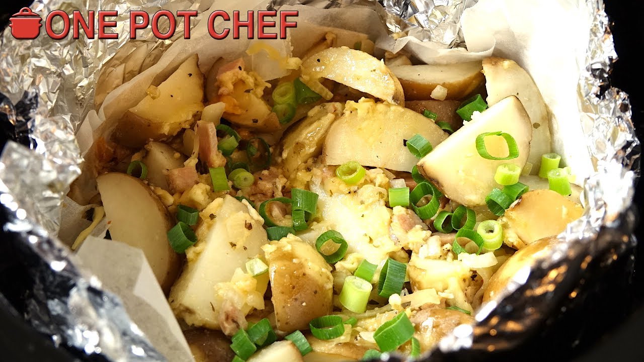 Slow Cooker Cheese and Bacon Potatoes | One Pot Chef - YouTube