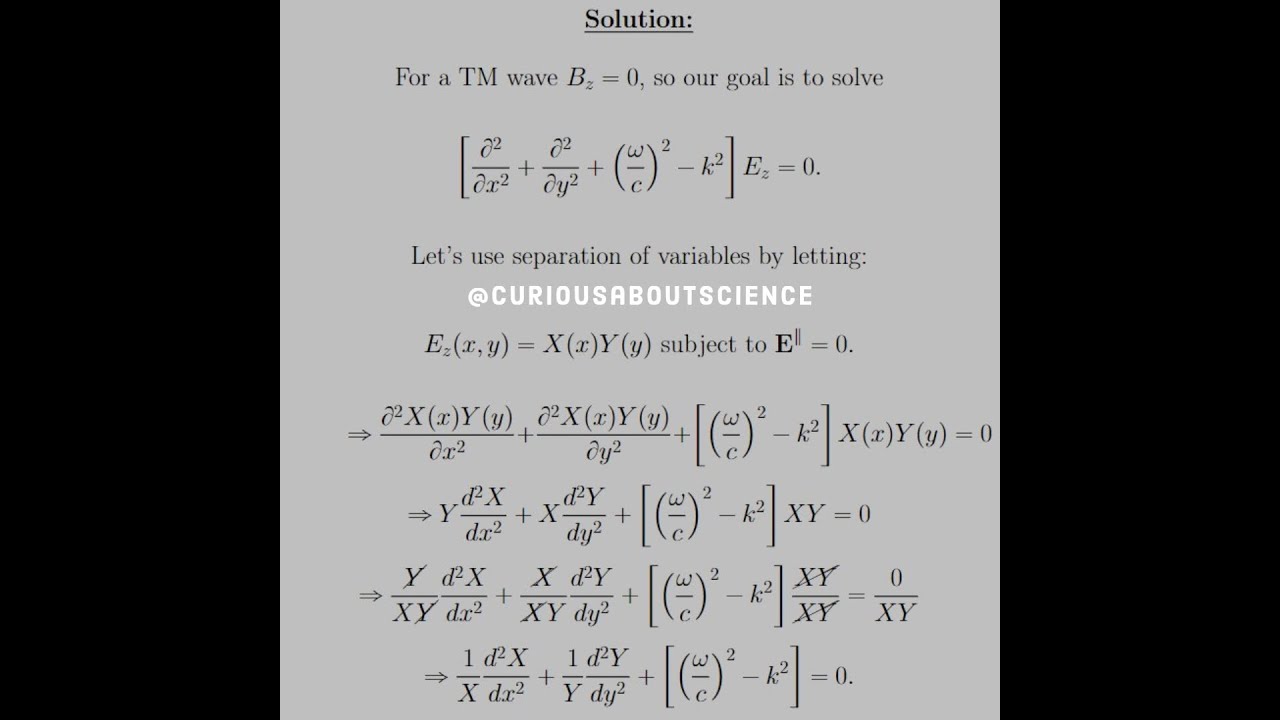 Problem 9.31 - Guided Waves, TE Waves in a Rectangular Wave Guide ...