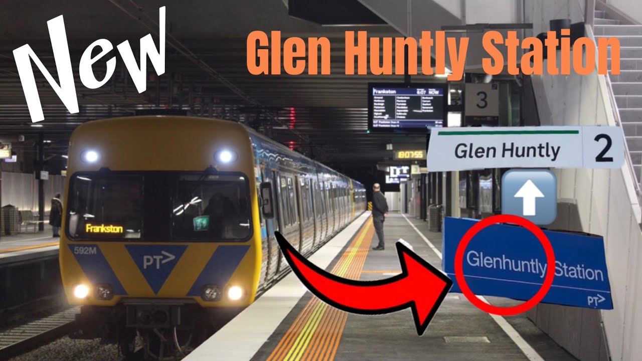 Melbourne Trains at the ALL NEW Glen Huntly Station - YouTube