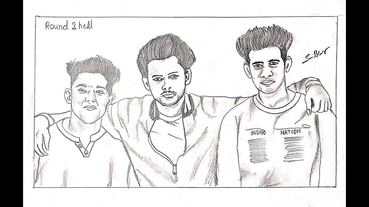 Youtuber Round2hell Pencil Sketch || Face Drawing || #Round2hell # ...