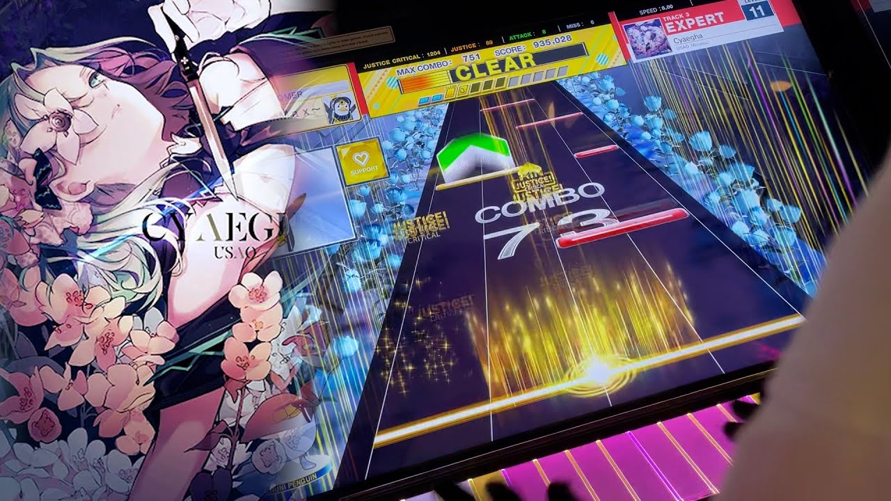 【Arcaea神曲】Cyaegha EXPERT SS!!! 1002107pts【CHUNITHM】 - YouTube