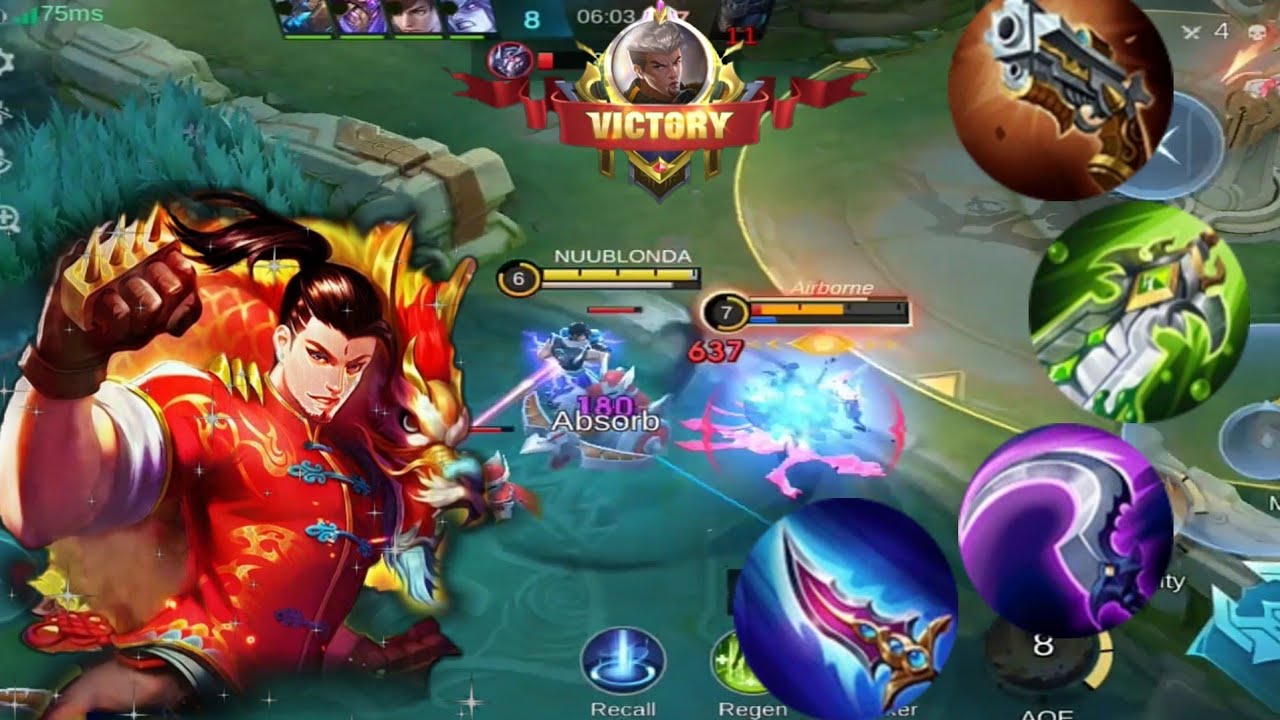 chou one hit build and emblem 2024 - YouTube