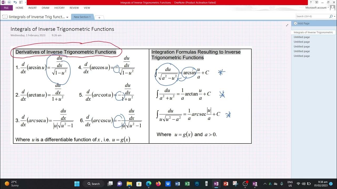 Integral of Inverse Trigonometric Functions - YouTube