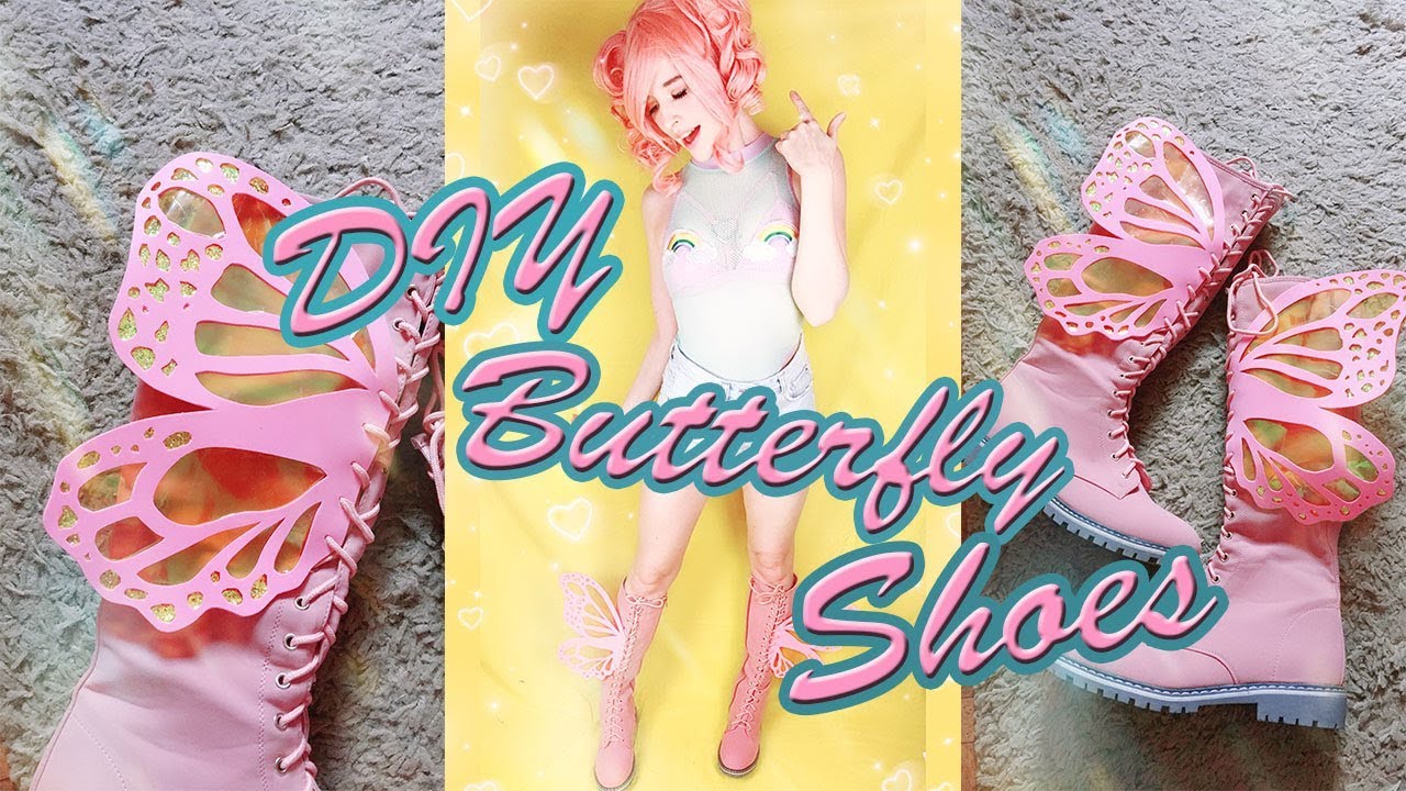 DIY Butterfly Shoes I Pimp my Boots I The coolest shoe on earth - YouTube