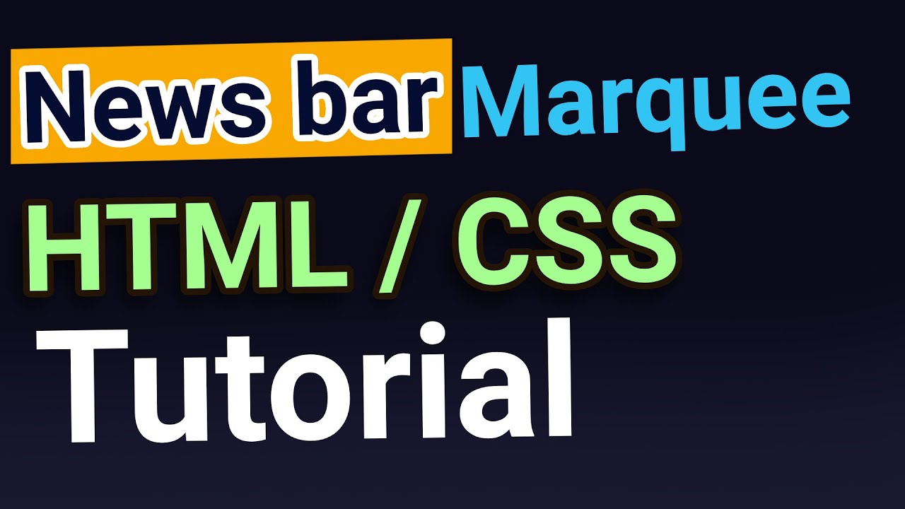 How to make an HTML and CSS News Bar - YouTube