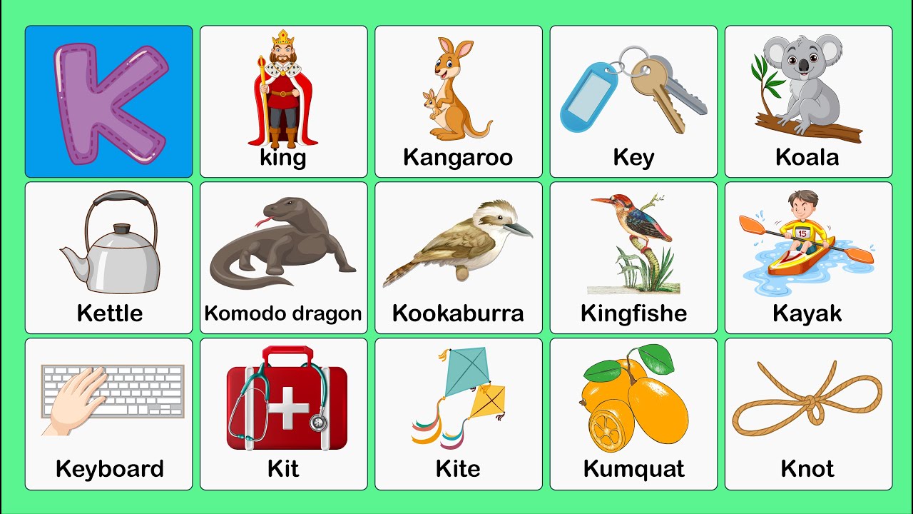 Words From K | Vocabulary Words | Early Childhood Education | ABC ...