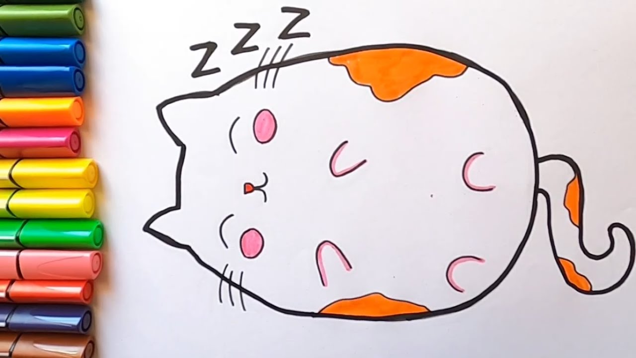 HOW TO DRAW A LAZY CAT | LAZY CAT DRAWING | DRAWING TUTORIAL - YouTube