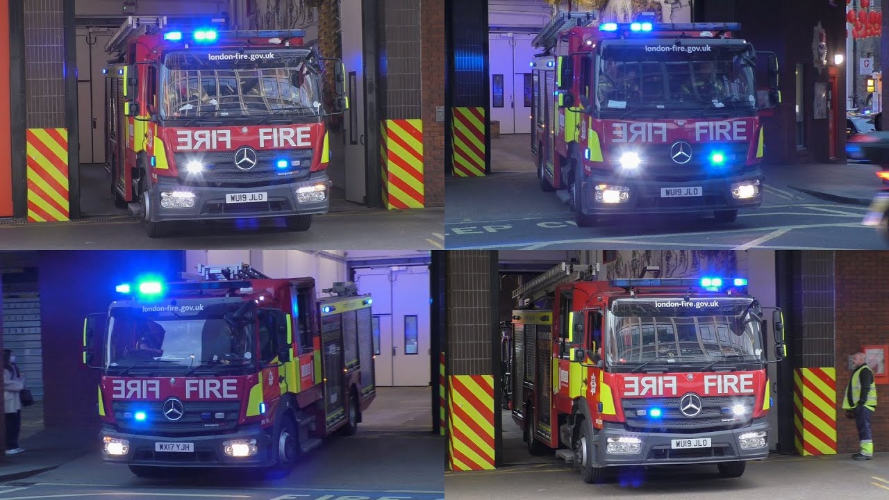 London Fire Brigade 3x Turnout Soho Fire Station A242 & A241 Responding ...