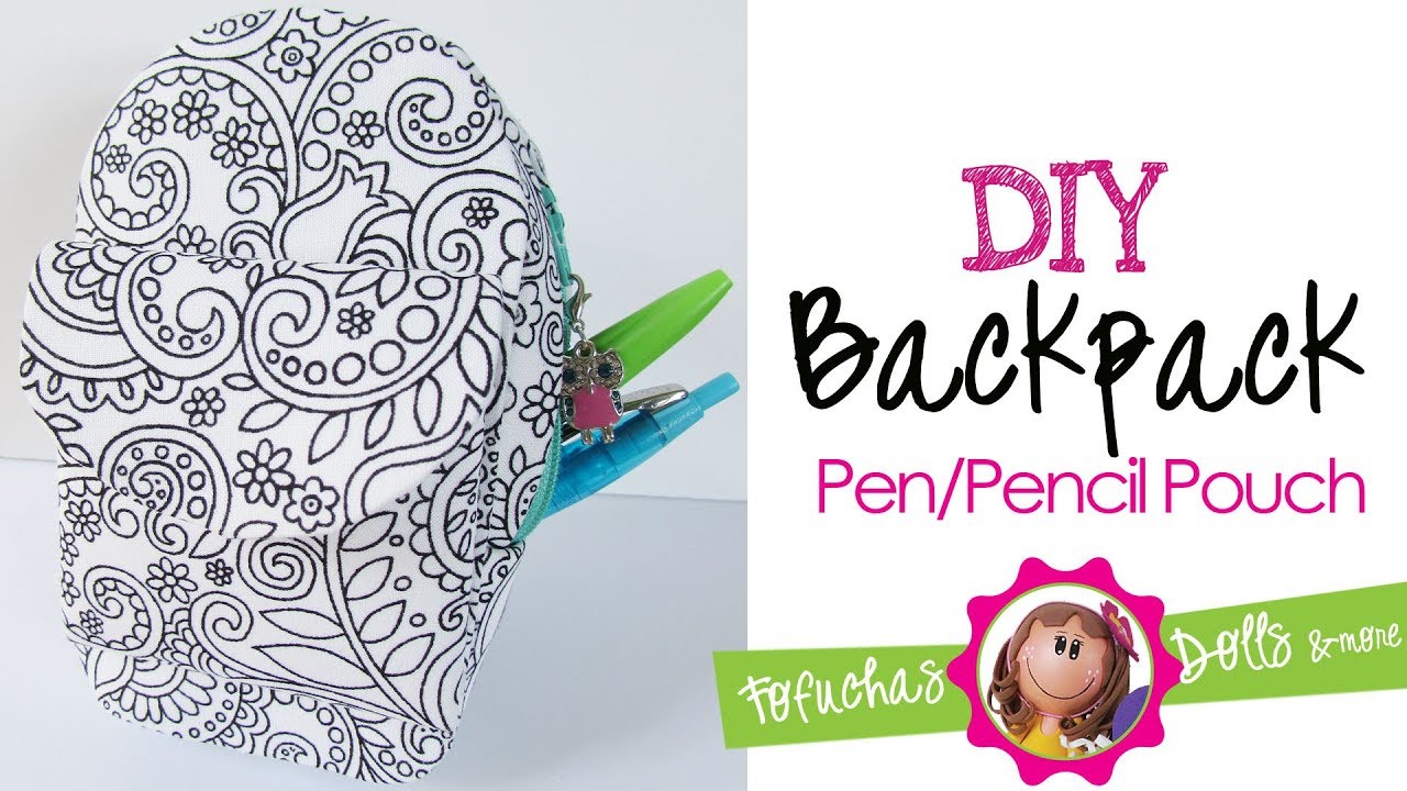 DIY Mini Backpack - pen & pencil case - fabric adhesive + foam craft ...