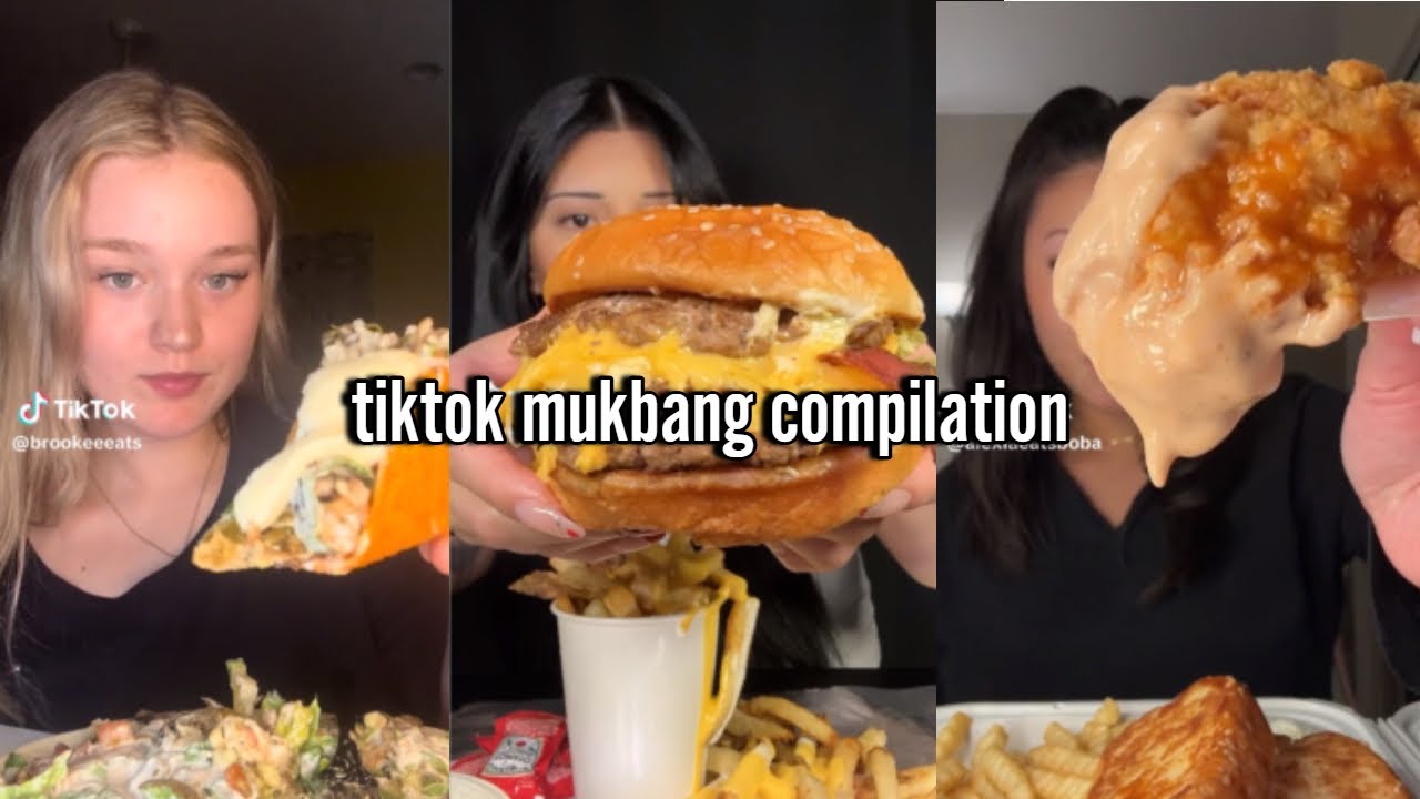 (ASMR) tiktok mukbang compilation 6 | tacos, burrito, chipotle bowl and more - YouTube