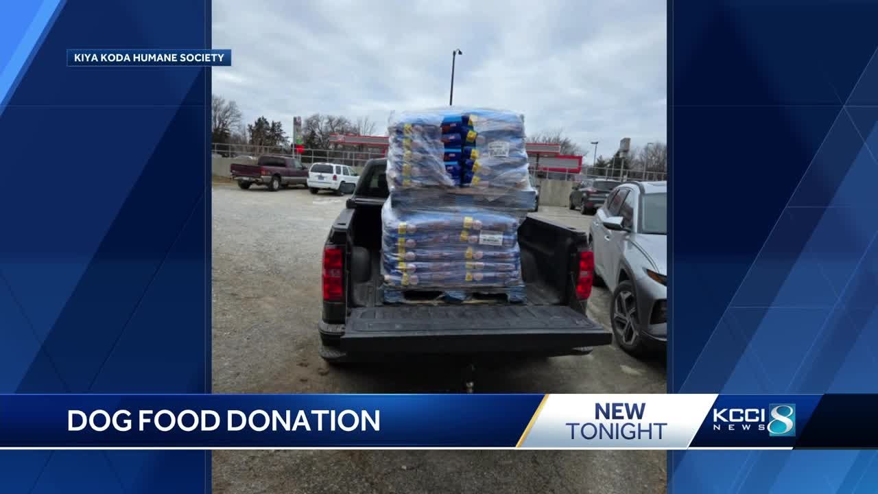 Animal shelter receives dog food donation from Hy-Vee - YouTube