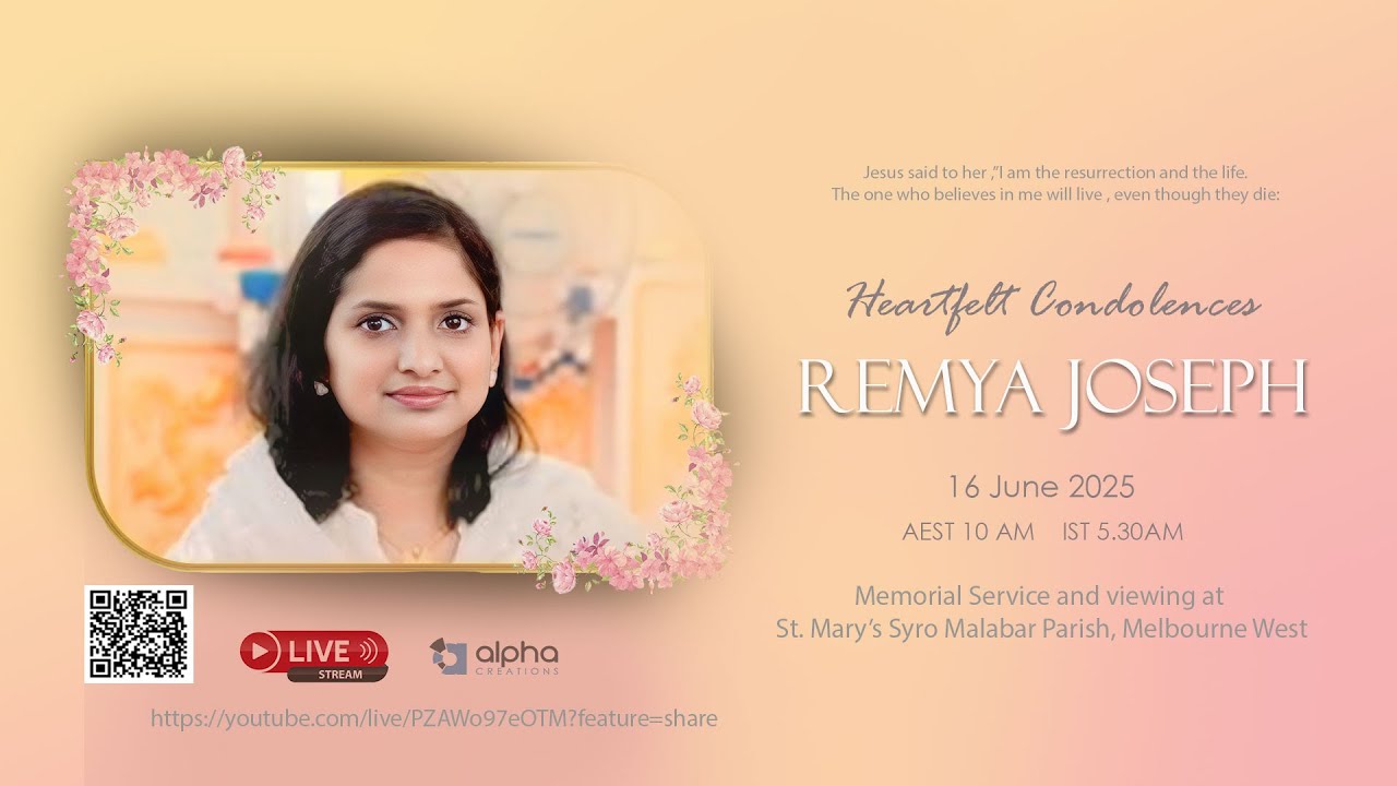 REMYA JOSEPH Funeral Service - YouTube
