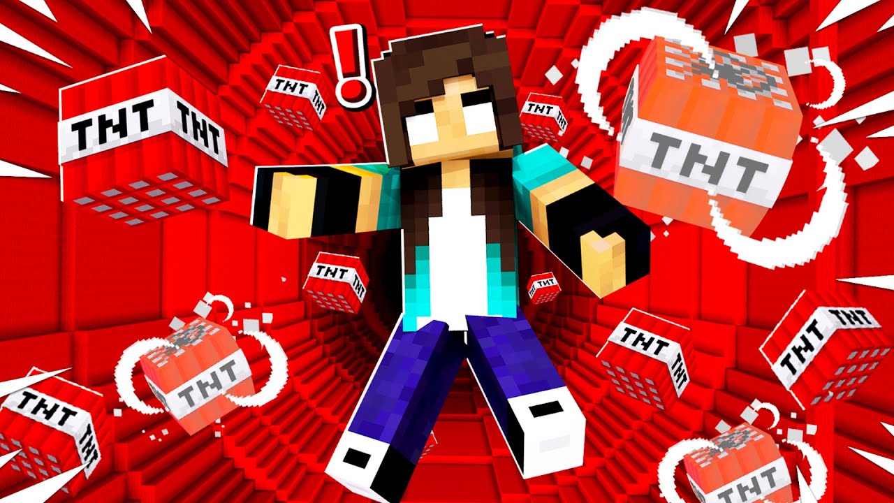 noob Girl VS Minecraft "TNT" Dropper... - YouTube