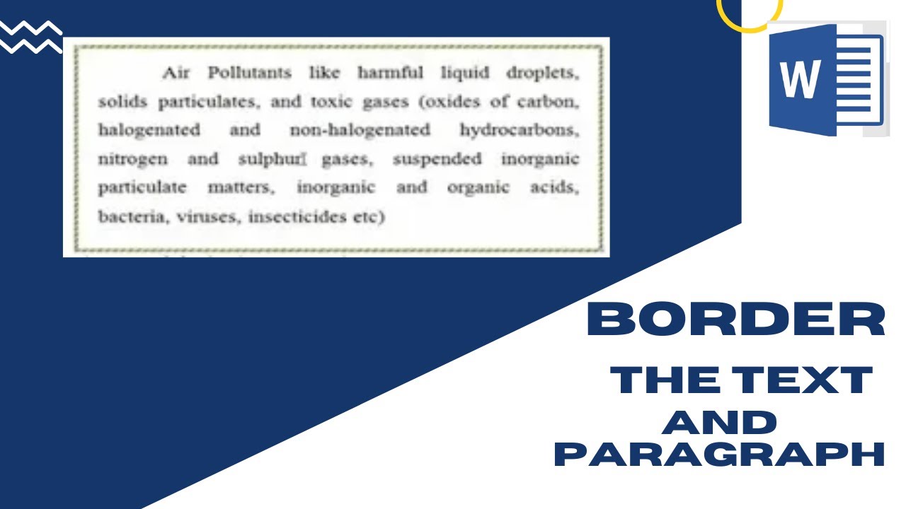 How To Create/Set Text and Paragraph Borders In MS Word - YouTube