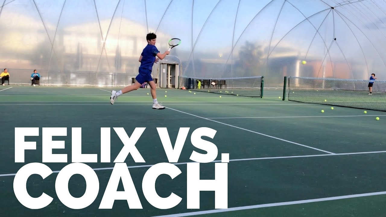British Tennis - Felix plays against his tennis coach | Junior Pro ...