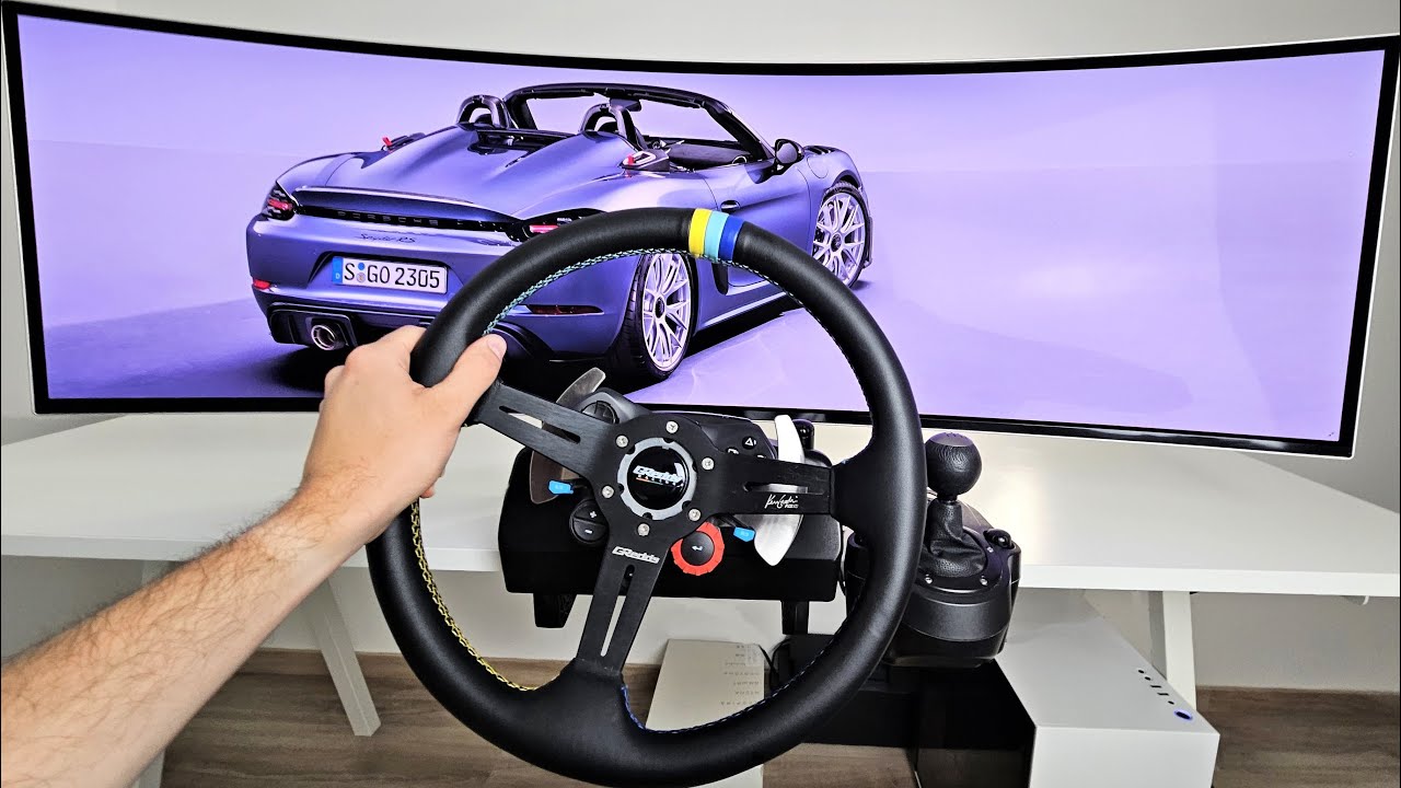Porsche Battle on Ultra Wide Gaming Monitor Simracing POV - YouTube