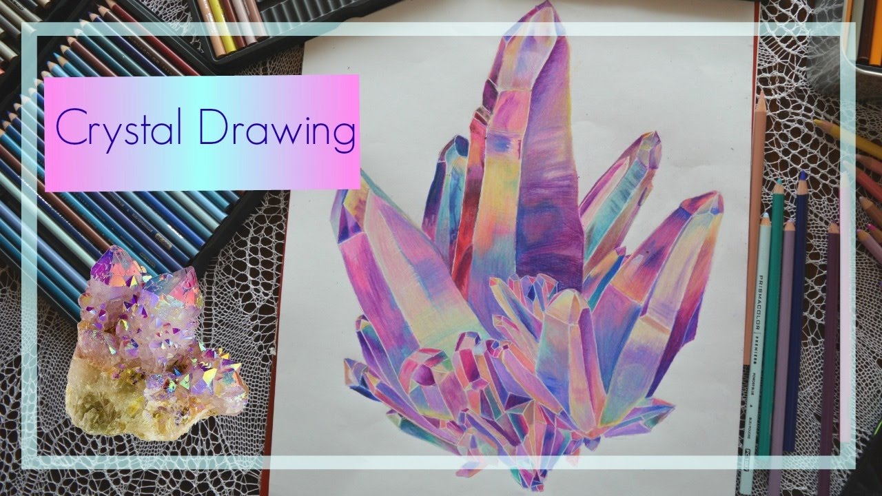 Crystal Drawing - colored pencil drawing - YouTube