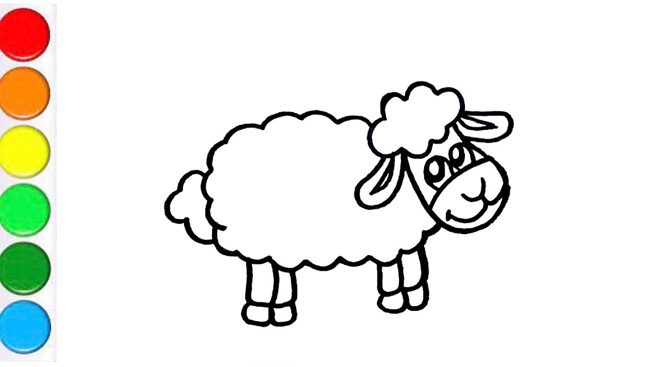 How to draw an easy sheep for kids and Toddlers, Easy step by step ...