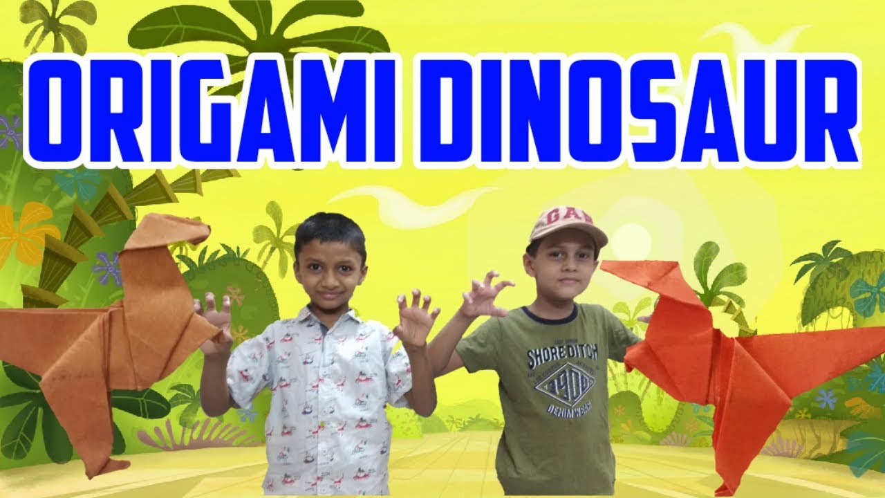 Origami Dinosaur How to Make a Paper Dinosaur Learn Origami Series #1 ...