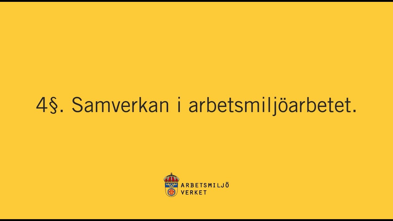 Samverkan i arbetsmiljöarbetet - YouTube