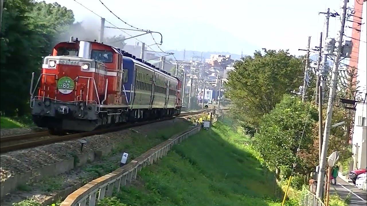 「八高線全通80周年記念号」DD51＋12系客車3両＋DD51 - YouTube