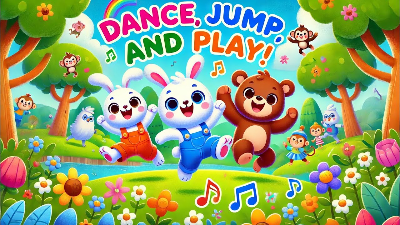 Dance Jump and Play: kids fun song | Animals Fun party song | nursery ...
