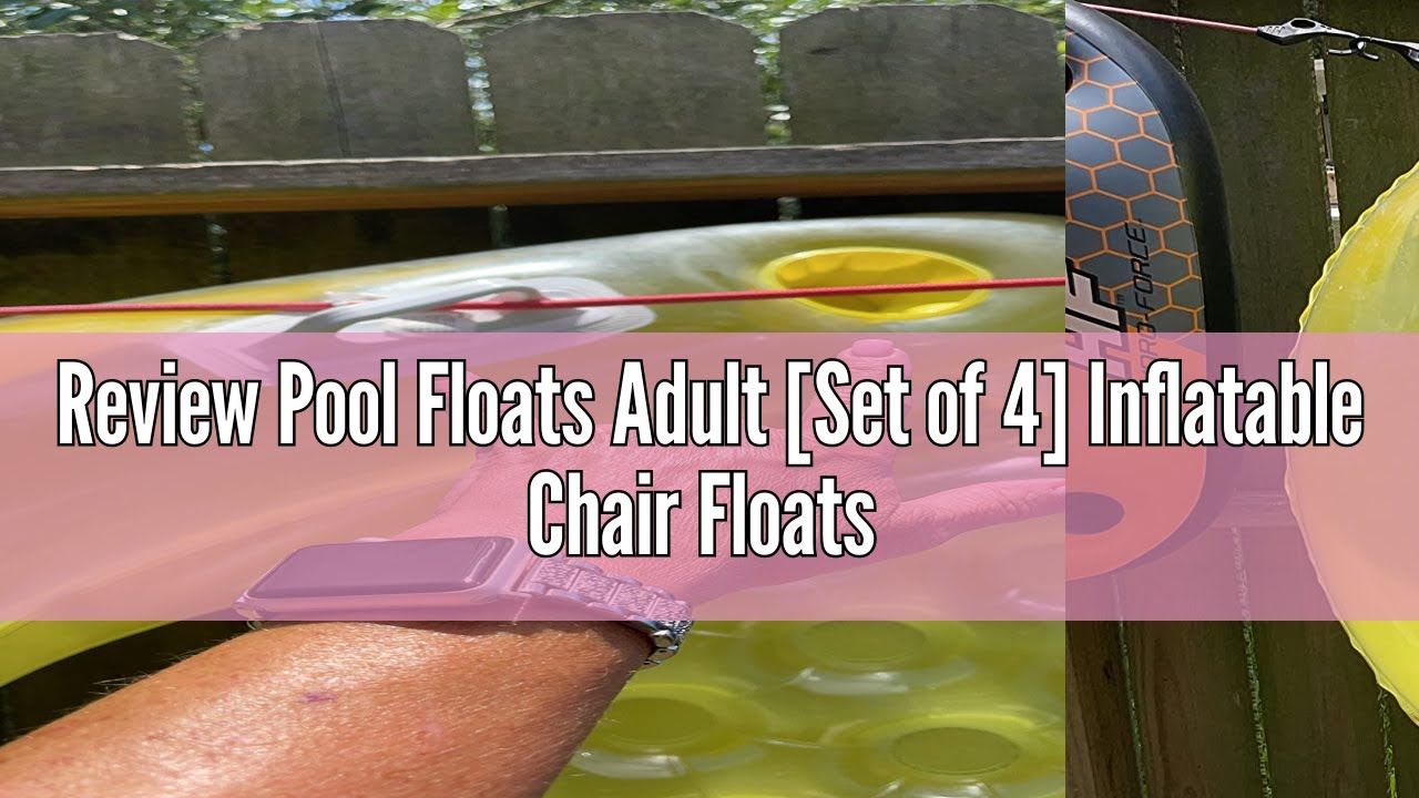 Review Pool Floats Adult [Set of 4] Inflatable Chair Floats with Cup Holders & Handles - Happy ...