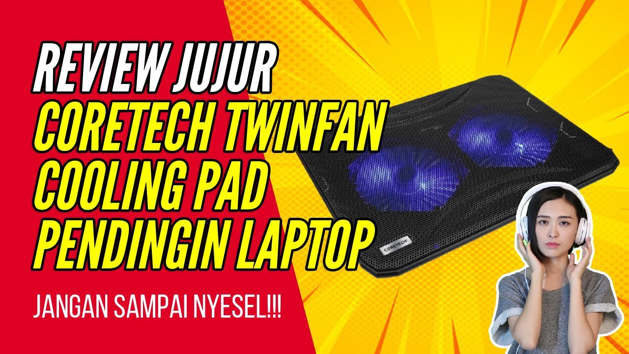 🔴 REVIEW JUJUR JUAL CORETECH TWINFAN COOLING PAD KIPAS FAN PENDINGIN LAPTOP PORTABLE (HARGA ...