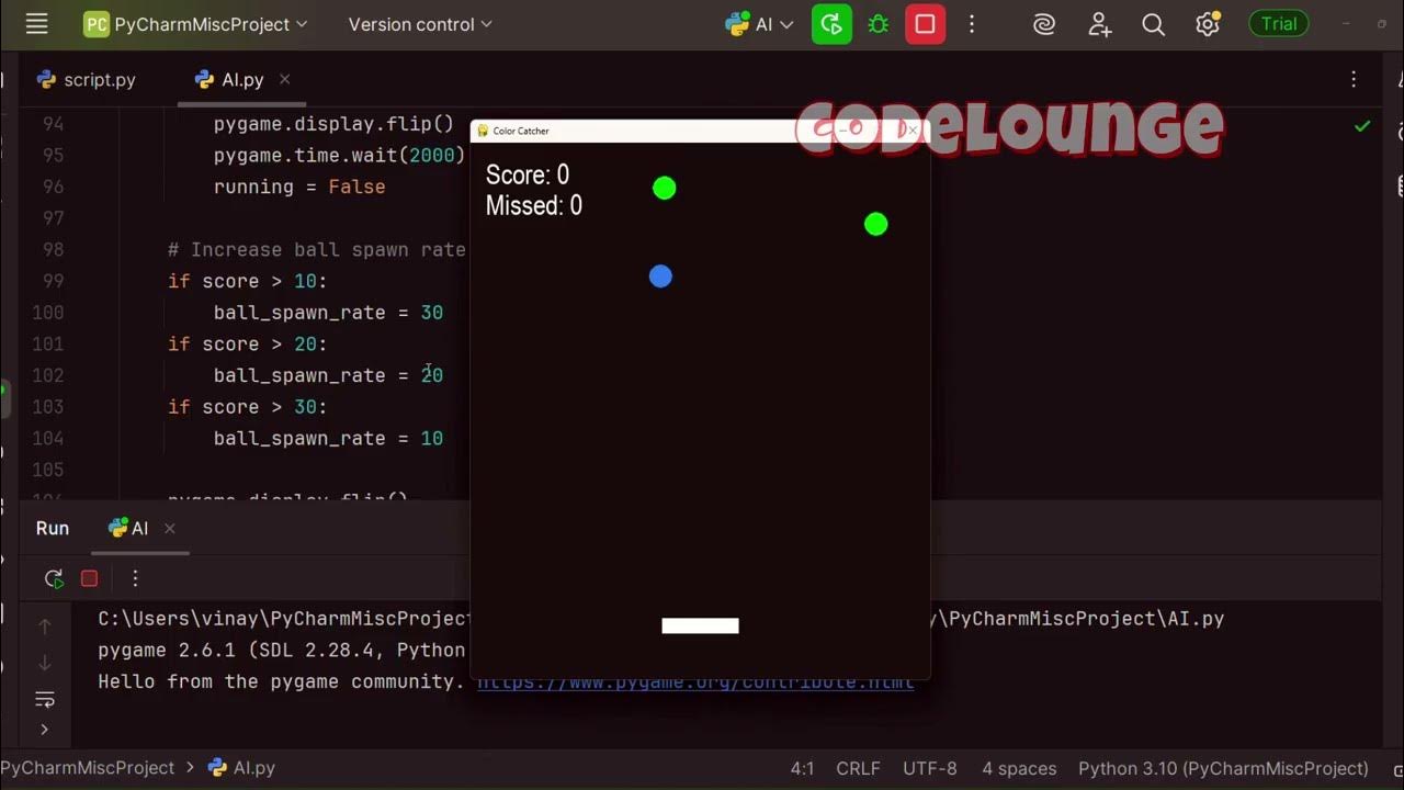 "Color Catcher: A Fun Python Game Made with Pygame 🎮" - YouTube
