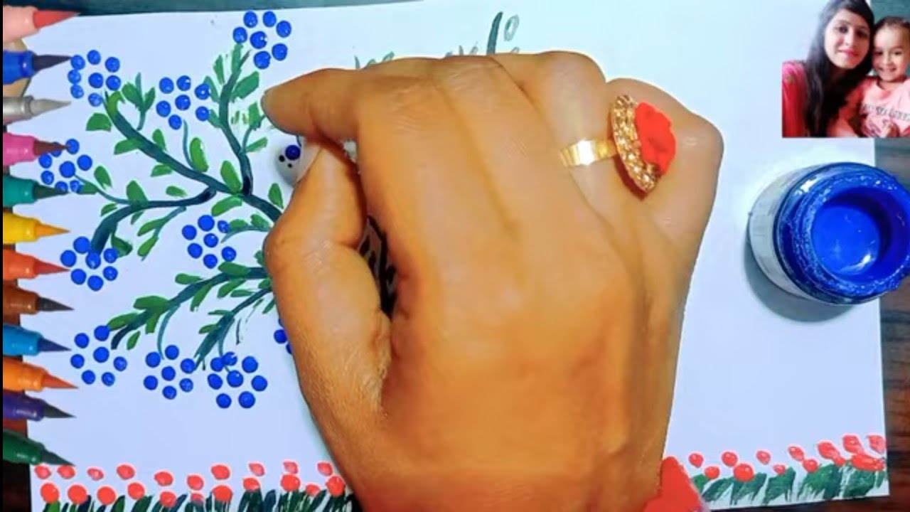 How to draw a flower tree!! Drawing video!! - YouTube