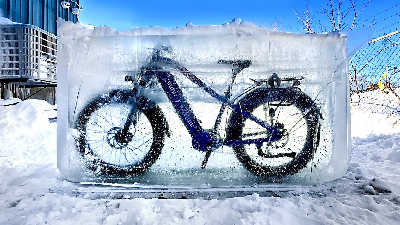 We froze an E-Bike in solid ICE for 3 weeks. Will it work? - YouTube