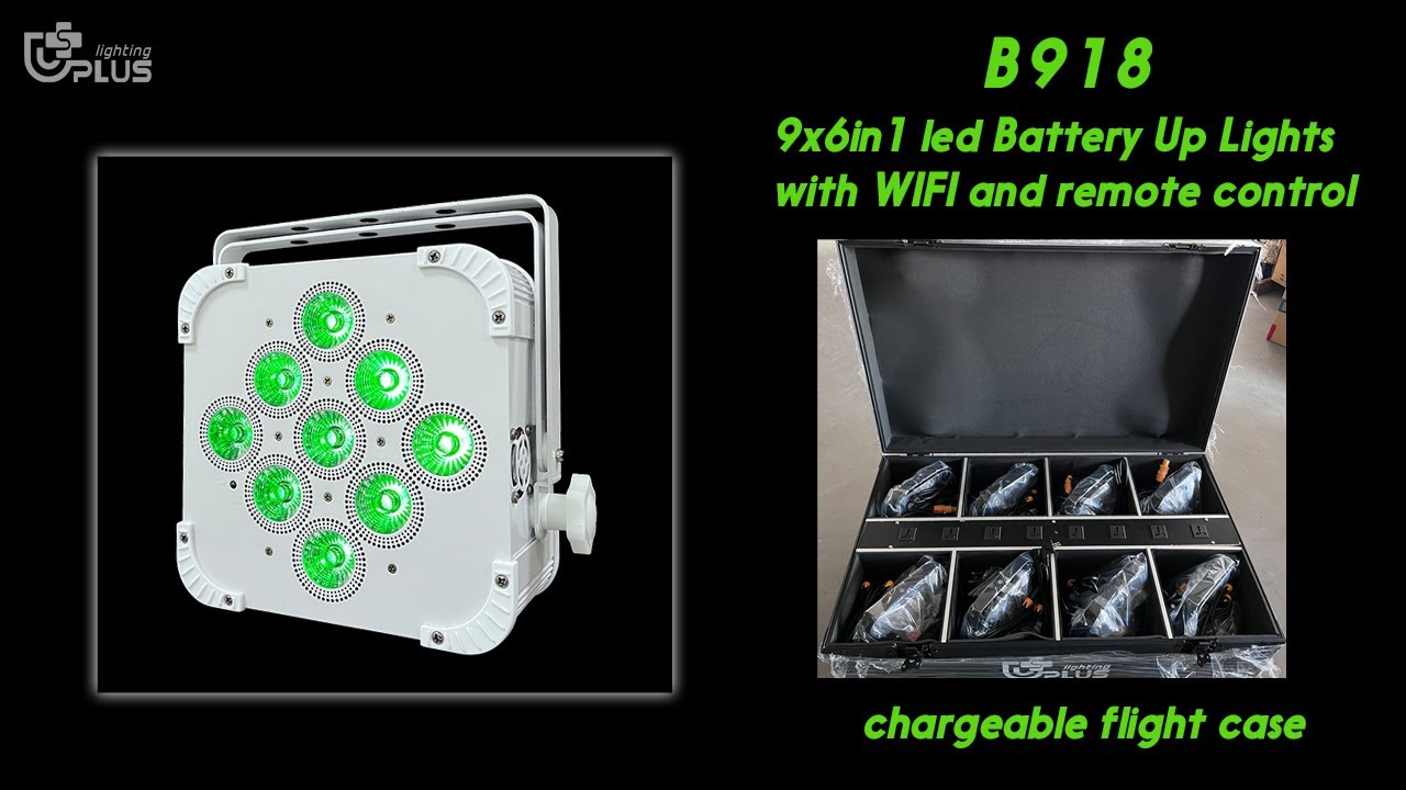 B918--9*18w 6in1 led High Brightness battery par light with wireless ...