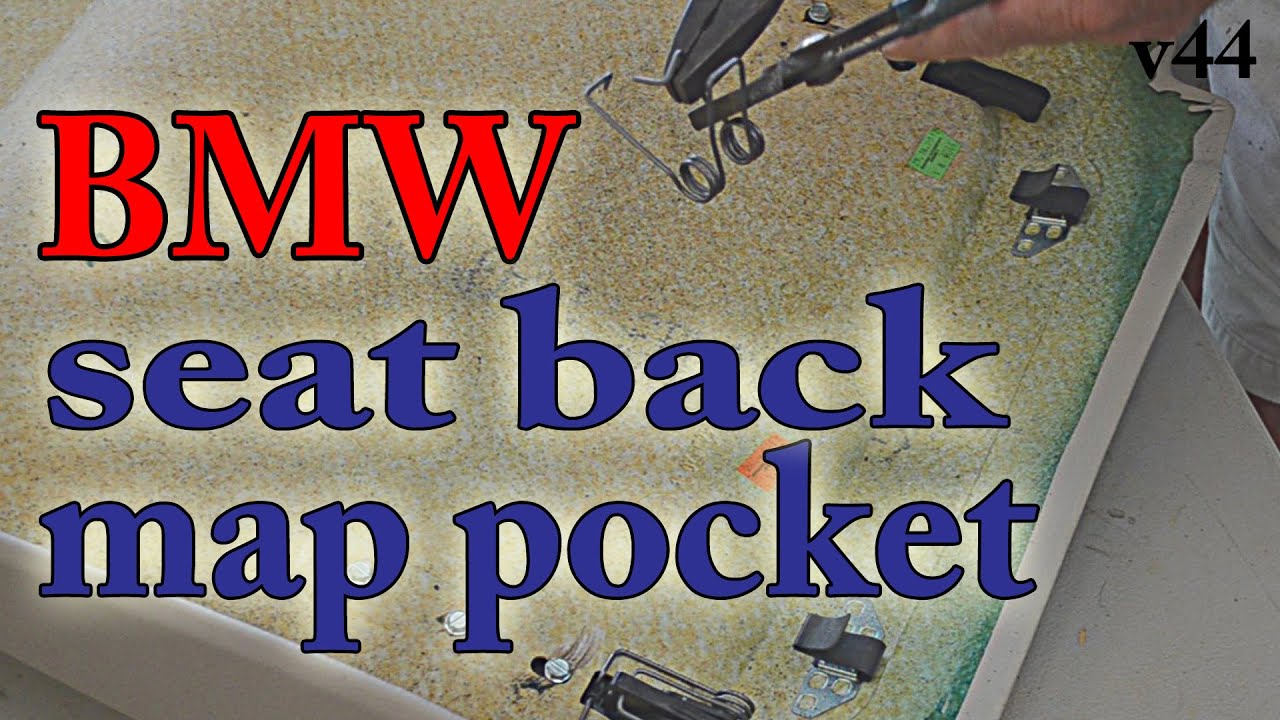 BMW seat back map pocket repair v44 - YouTube
