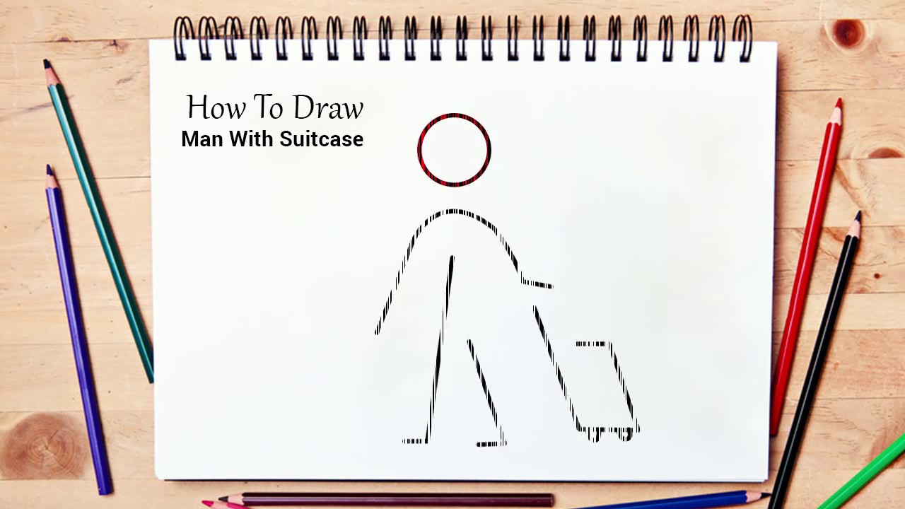 How To Draw StickMan With Suitcase Art - YouTube