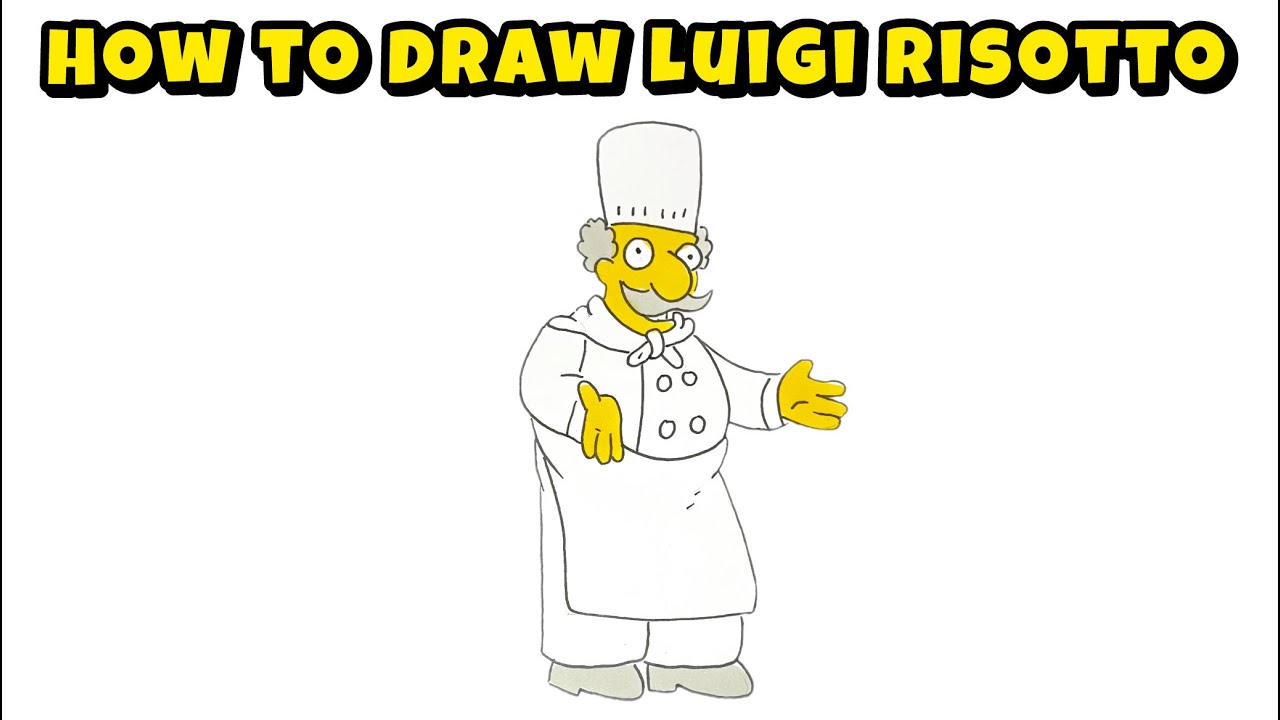 How to Draw Luigi Risotto from The Simpsons – Create Cooking Prodigy ...