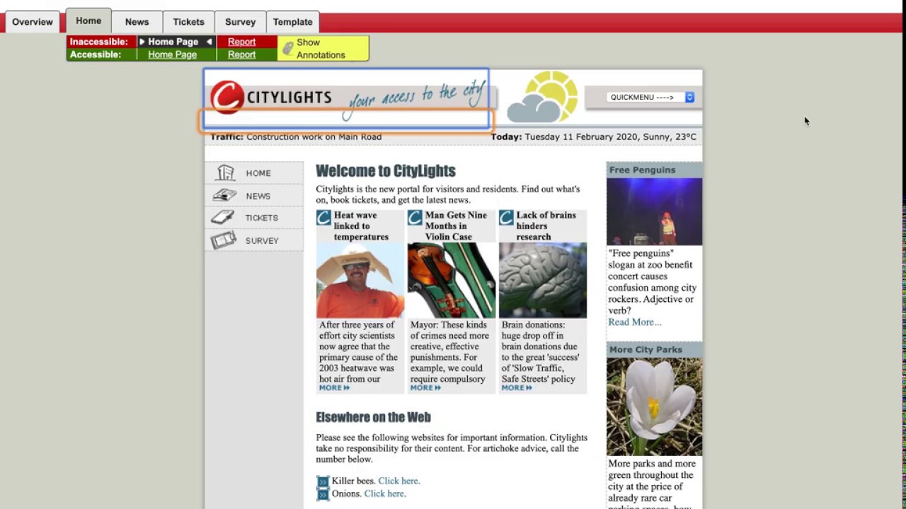 Inaccessible Website Screen Reader Demo - YouTube
