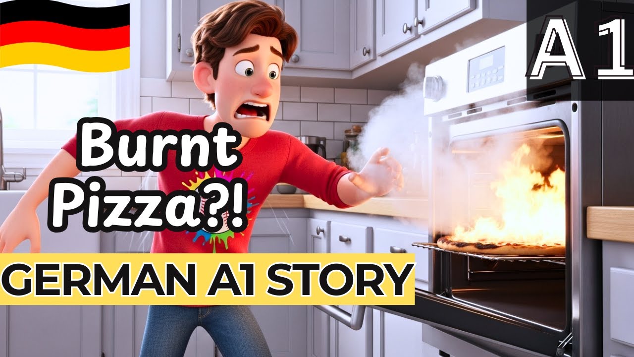 LEARN GERMAN: He Forgot the Pizza! 😱 | Easy German A1 Story 🍕 - YouTube
