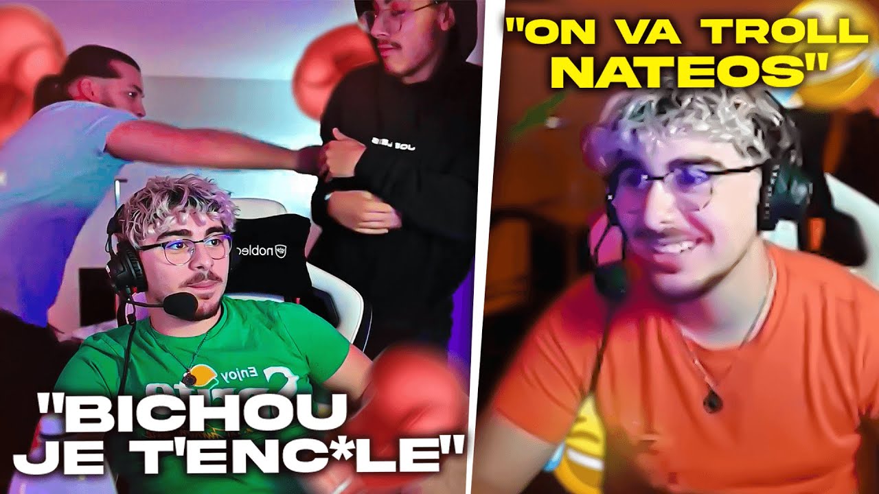 JLTOMY ET BICHOU LA BAGARRE 🥊🥊 JLAMARU TROLL NATEOS !! (best of twitch ...