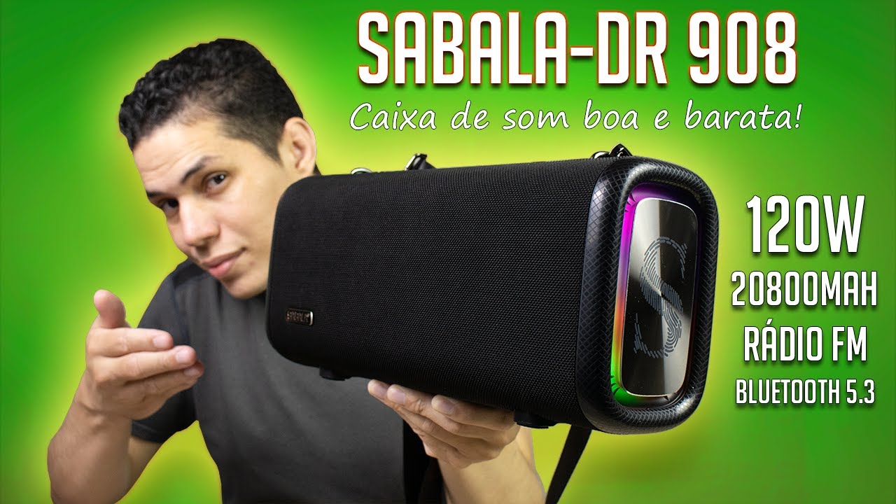 ADEUS JBL? Conheça a SABALA DR-908 com 120W e uma BATERIA GIGANTE essa ...