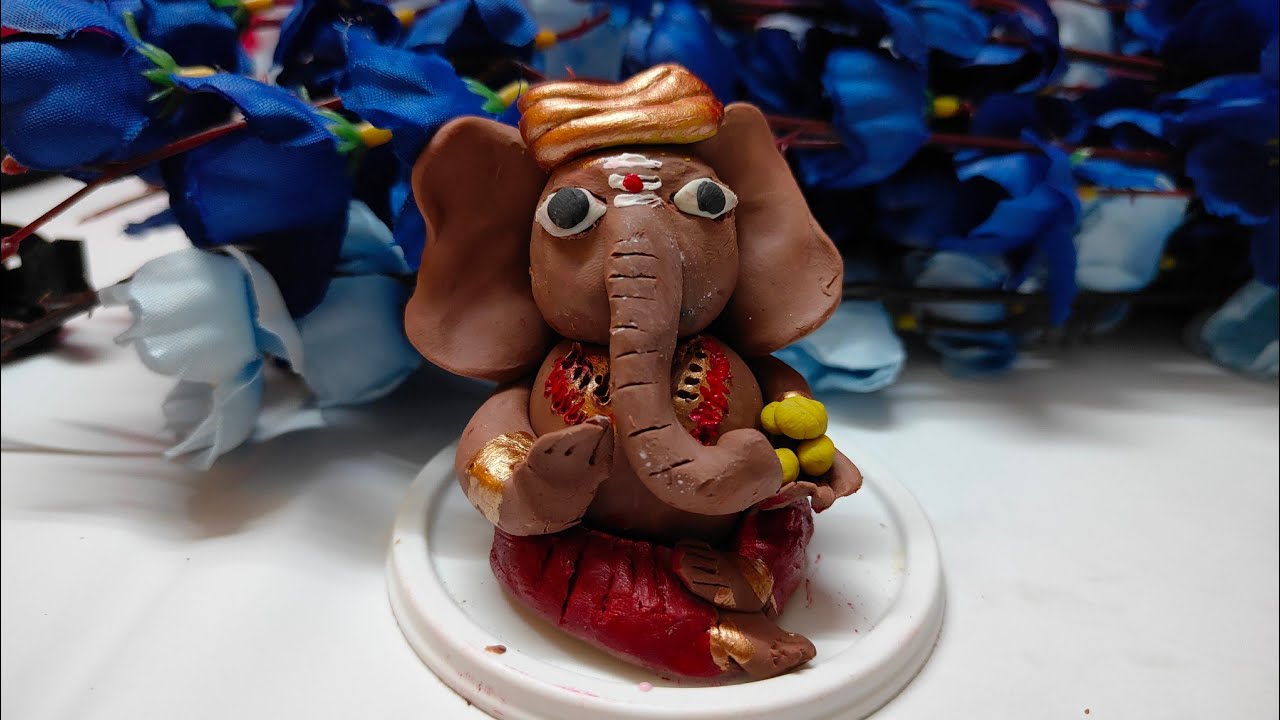 Easy Ganesh Idol Making step by step - YouTube