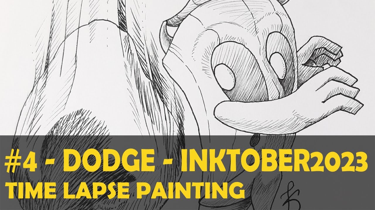 #4 INKTOBER2023 - DODGE - FRANKLIN SILVA - TIME LAPSE PAINTING - YouTube