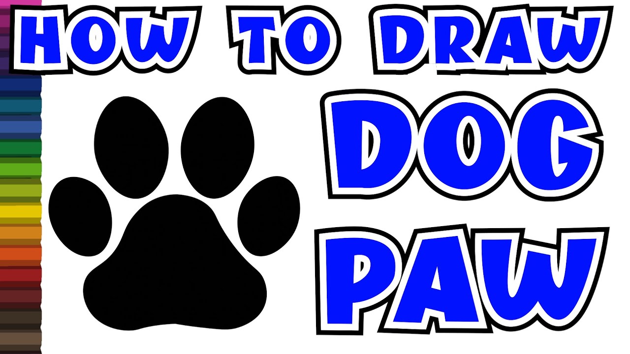 How to draw a dog paw - YouTube