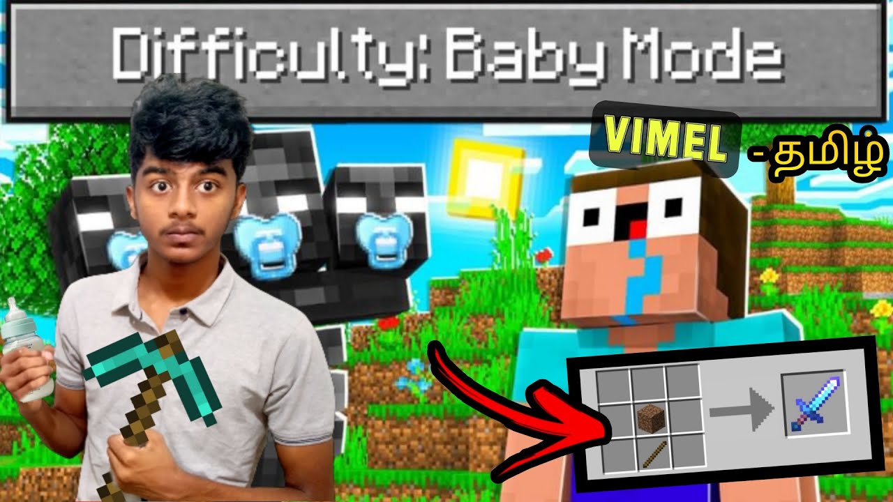 BEATING MINECRAFT IN BABY MODE IN TAMIL | Minecraft Tamil Gameplay ...