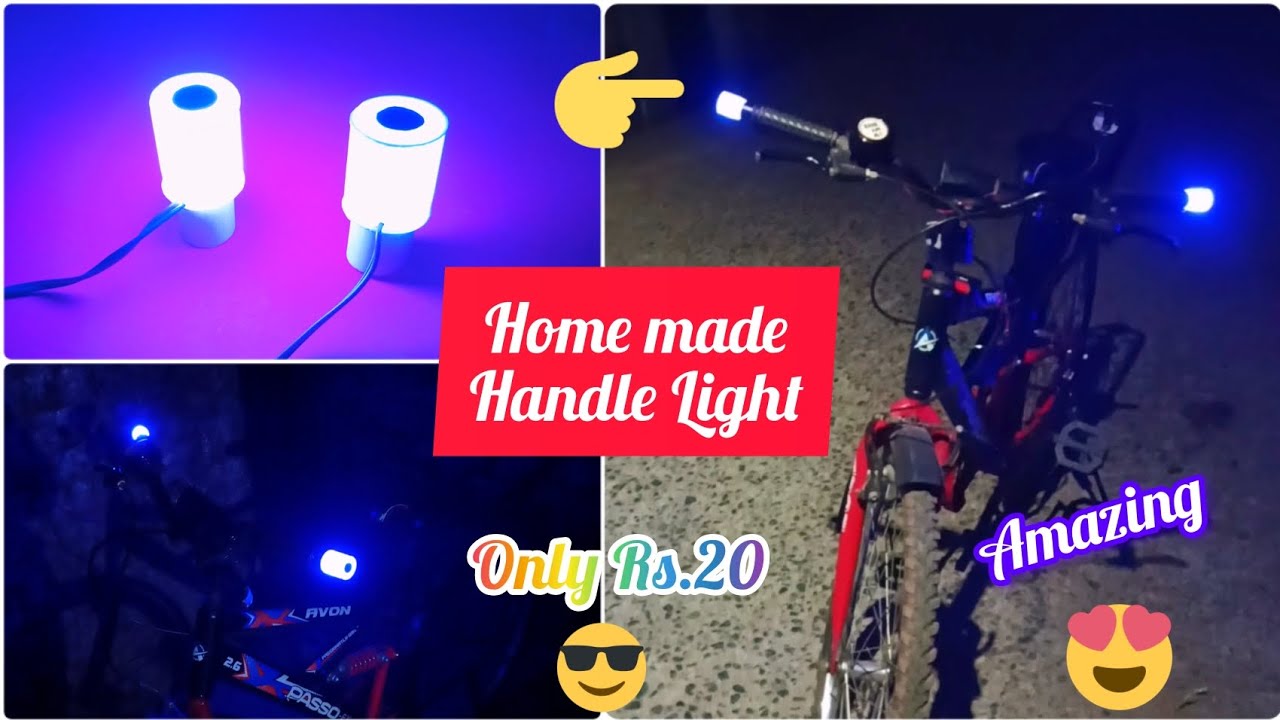 Cycle handle light||How to make bar end light for cycle||Handle light ...