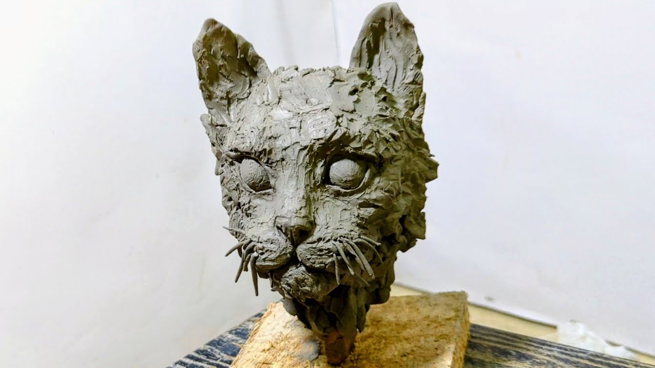 How To Make Cat Face With Clay | Animals Sculpting - YouTube